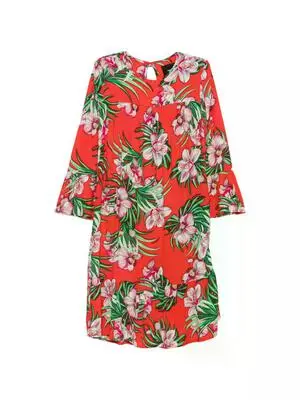 MARCO BOLOGNA Floral-print Ruffled Mini Dress - Red