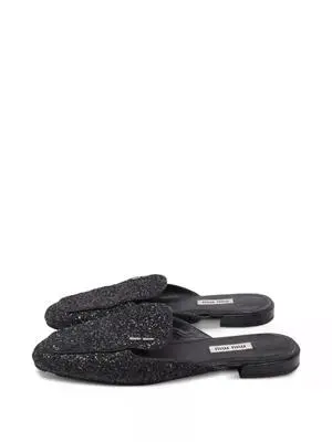 Miu Miu Glittered Leather Mules