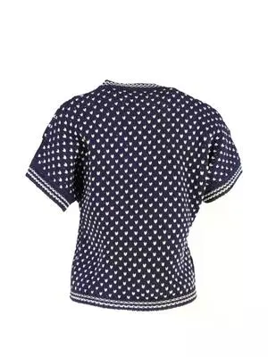 Loro Piana Intarsia-knit Heart-print Top