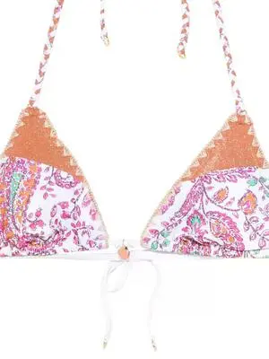 BANANA MOON Paisley-print Braided-strap Bikini Top