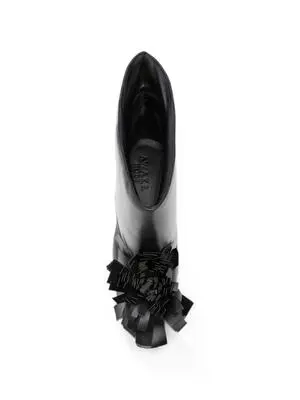 A.W.A.K.E. Mode Flower-detail Leather Ankle Boots