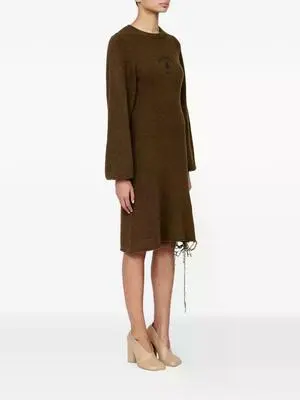 MAISON MARGIELA Flecked Wool Knit Midi Dress