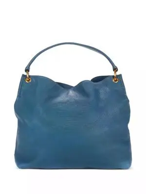 Prada Large Vitello Daino Logo-embossed Tote Bag