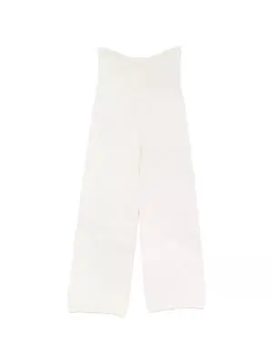 Liviana Conti Ribbed-knit Wide-leg Trousers - Neutrals