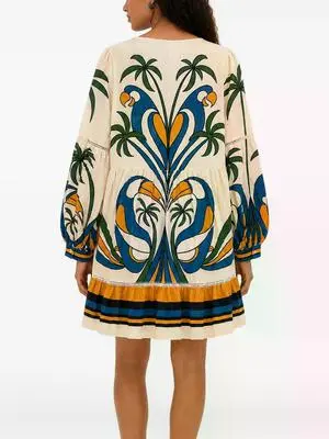 Farm Rio Tropical-graphic Ruffled Mini Dress