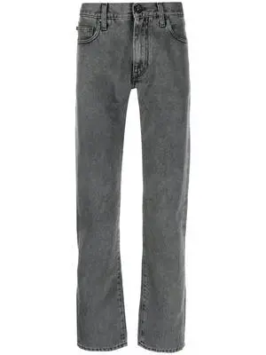 Off-White Faded Straight-leg Jeans - Grey