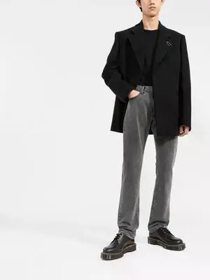 Off-White Faded Straight-leg Jeans - Grey