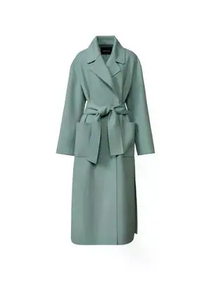 Fabiana Filippi Belted Patch-pocket Coat - Blue
