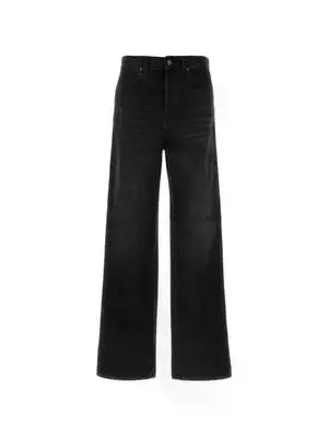 Gucci Web-stripe Wide-leg Jeans - Black