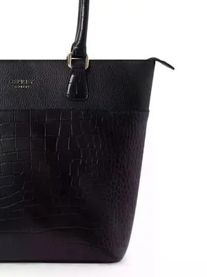 OSPREY Kellie Croc-effect Pebbled Tote Bag - Black