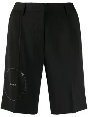 Off-White Embroidered-detail Tailored Shorts - Black