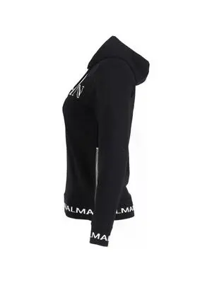 Balmain Logo-print Zip-detail Hoodie