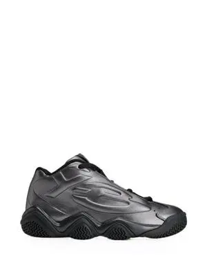 Y3 Megaball Sculptural Leather Sneakers - Silver
