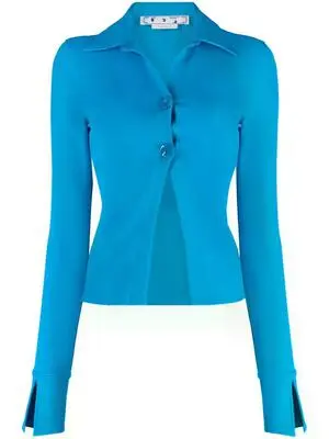 Off-White Sleek Long-sleeved Shirt - Blue