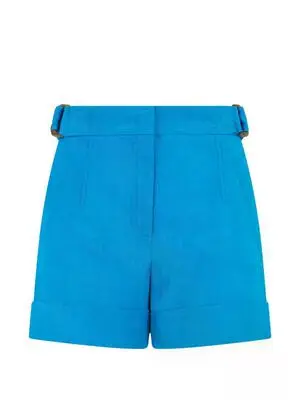 Alberta Ferretti Belted Turn-up Shorts - Blue