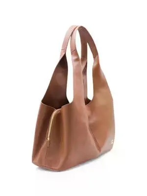 COCCINELLE Logo-plaque Pebbled-leather Shoulder Bag