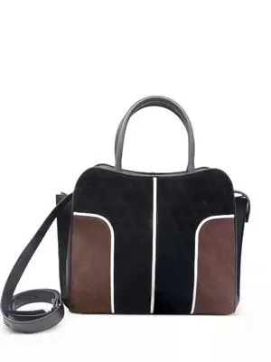 TOD'S Sella Quilted Satchel Bag - Black