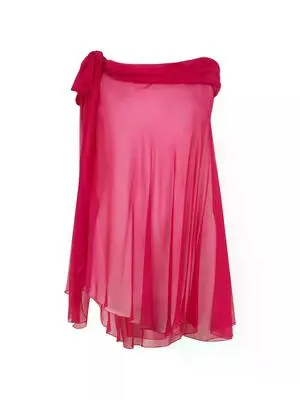 Alberta Ferretti Draped Asymmetric-neck Top - Pink