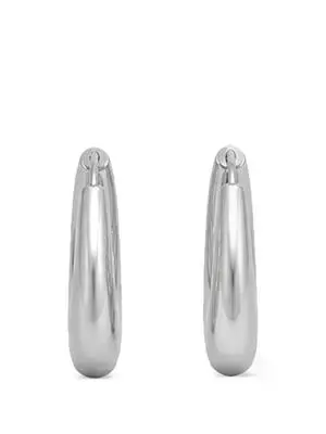 YOJ Midi Eclipse Hoop Earrings - Silver