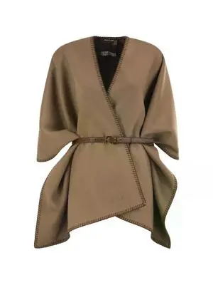 Max Mara Belted Stitch-trim Cape