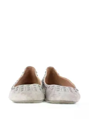 TOD'S Suede Studded Ballet Flats