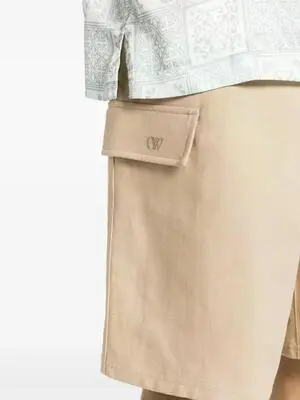 Off-White Logo-embroidered Cargo Shorts - Neutrals