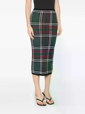 N°21 Check-pattern Midi Skirt