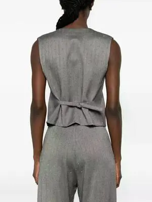 Maje Striped Buttoned Waistcoat