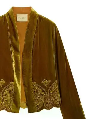 Momoni Asa Spencer Embroidered Velvet Jacket