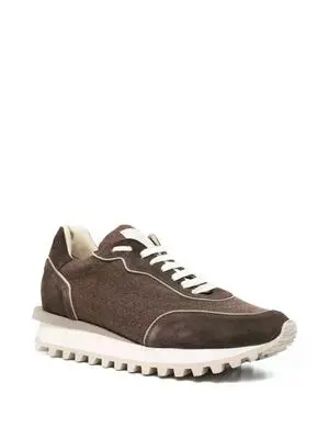 Eleventy Panelled Chunky-sole Sneakers - Brown