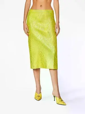 DIESEL® Monogram Print Knit Midi Skirt