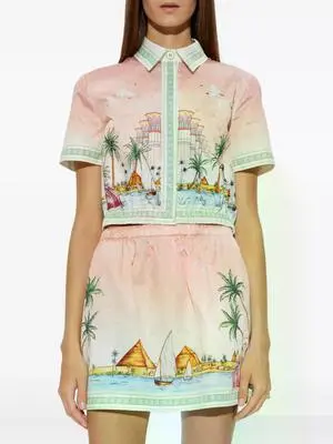 Casablanca Printed Cropped Shirt