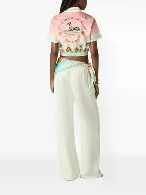 Casablanca Printed Cropped Cotton Shirt