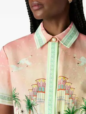 Casablanca Printed Cropped Cotton Shirt