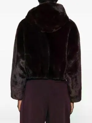 Pinko Hooded Faux Fur Jacket