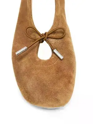 ALOHAS Rosalind Bow-detail Suede Ballet Flats - Brown