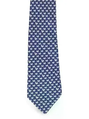 Hermès Chicken-print Tie - Blue