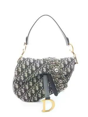 Dior 2010s Oblique Saddle 2-way Tote Bag - Blue