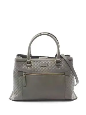 Gucci 2000s Micro Leather Tote Bag - Grey