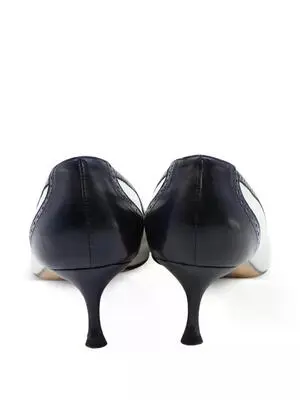 Manolo Blahnik Perforated Leather Wingtip Pumps