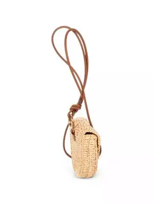 Saint Laurent Mini Round Raffia Crossbody Bag