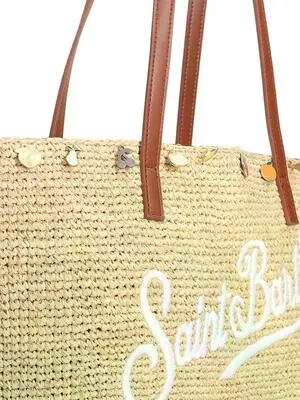MC2 SAINT BARTH Logo-embroidered Shoulder Bag - Neutrals