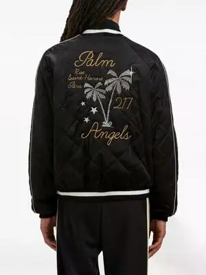 Palm Angels Logo-embroidered Quilted Jacket