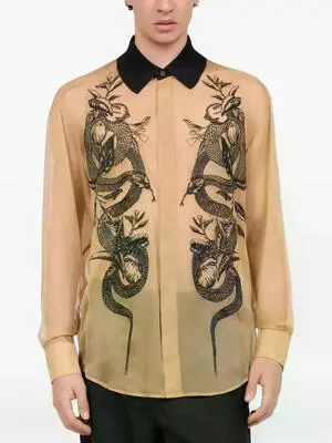 Roberto Cavalli Snake-embroidered Shirt