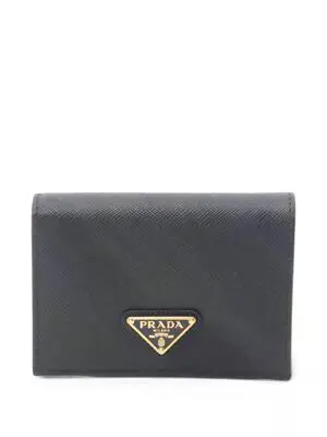 Prada Saffiano-leather Bi-fold Wallet - Black