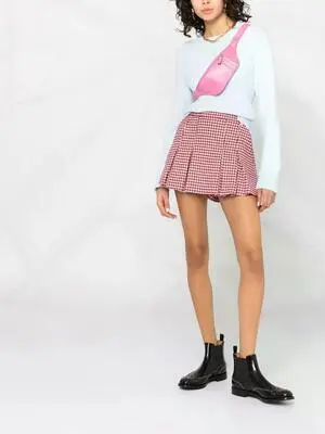Red Valentino Gingham Dart-detailing Shorts - Red