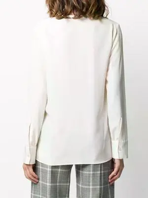 Stella McCartney Split-neck Long-sleeve Blouse