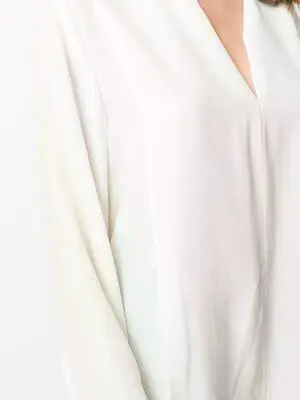 Stella McCartney Split-neck Long-sleeve Blouse