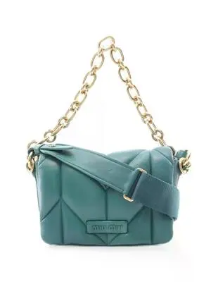 Miu Miu 2010s Trapuntata Quilted Shoulder Bag - Green