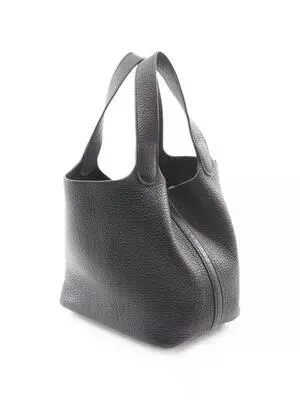 Hermès Clemence Leather Picotin Lock Pm Tote Bag - Black